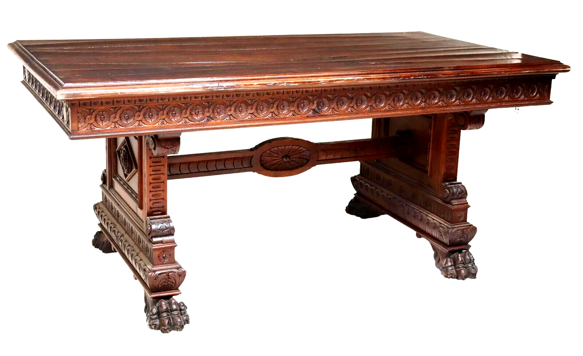 antique walnut library table