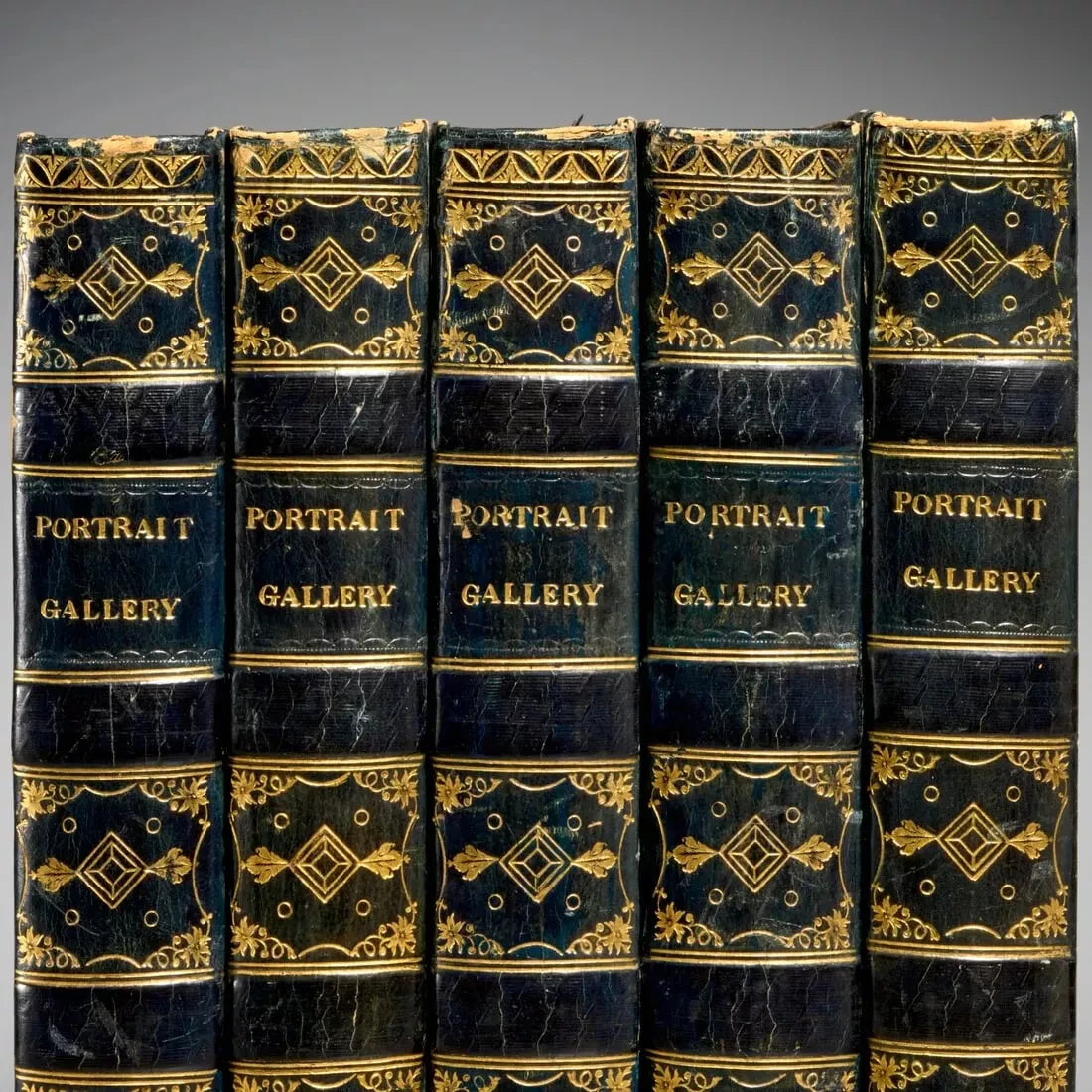Antique Books, National Portrait Gallery, (5) vols, Fine Binding, C ...