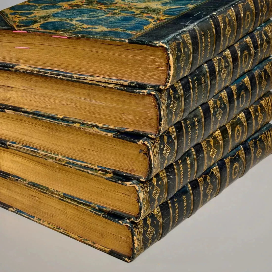 Antique Books, National Portrait Gallery, (5) vols, Fine Binding, C ...