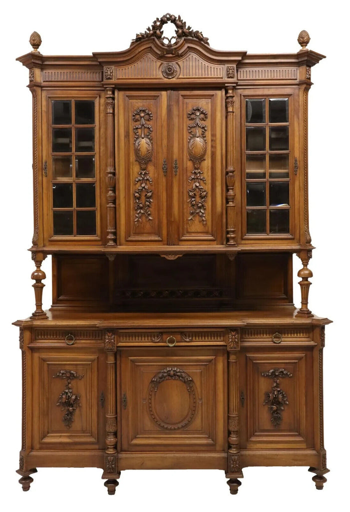 Antique Breakfront Sideboard, French, Carved, Walnut, Monumental, Earl ...