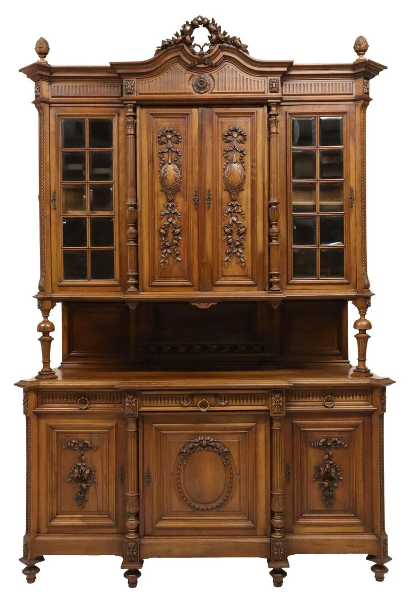 Antique Breakfront Sideboard, French, Carved, Walnut, Monumental, Earl ...