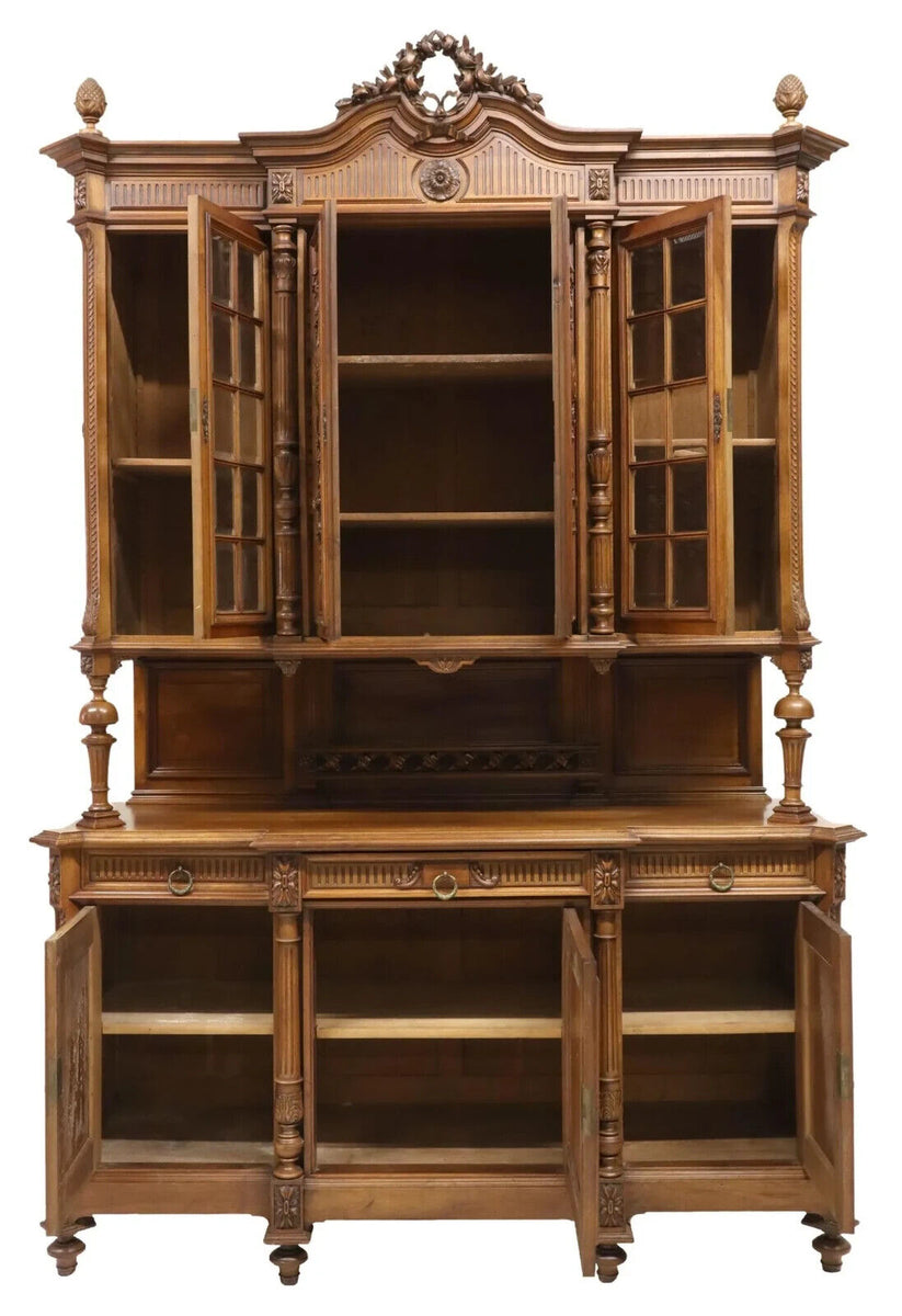 Antique Breakfront Sideboard, French, Carved, Walnut, Monumental, Earl ...