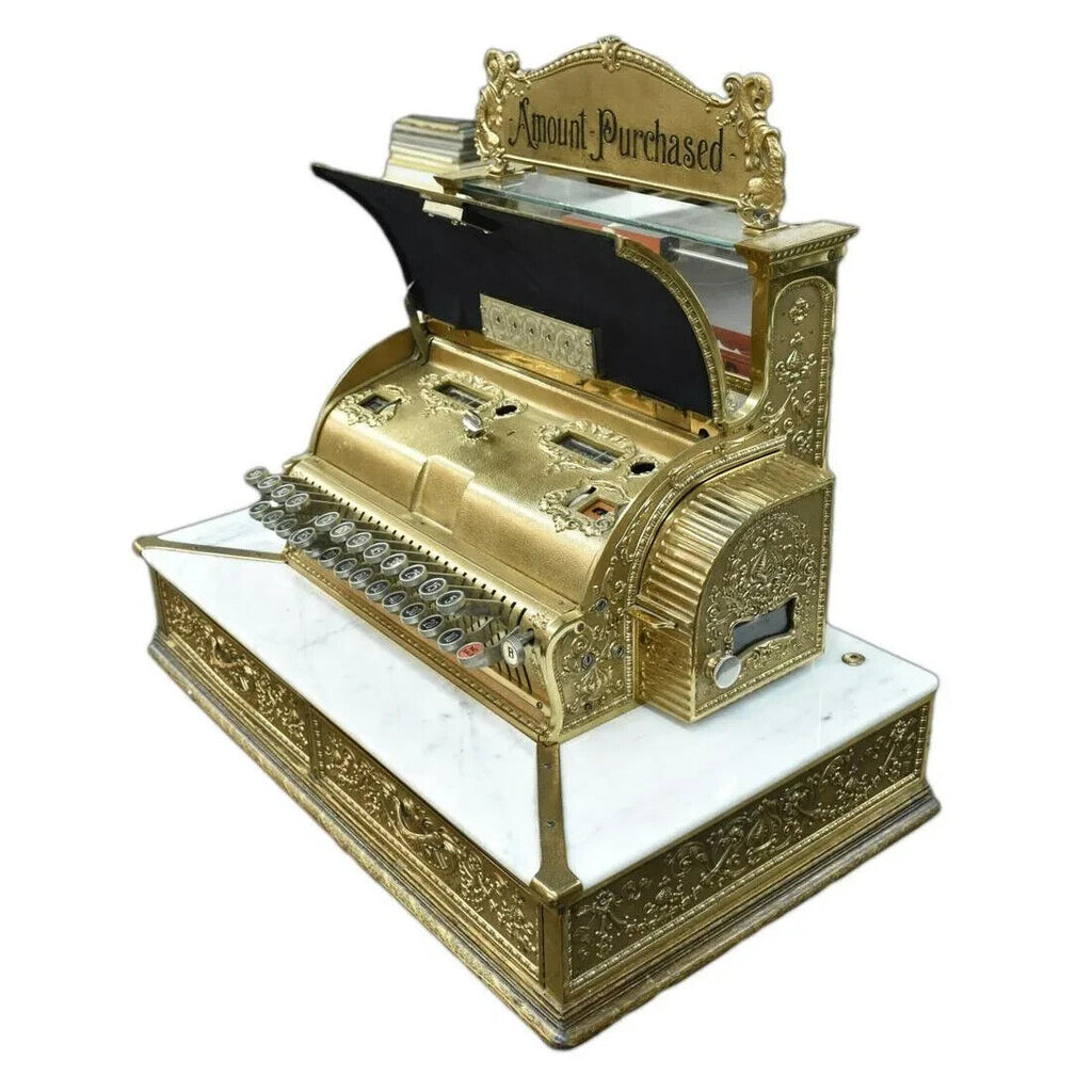 Antique National Cash Register Co, Brass and Marble Surface, Model ...