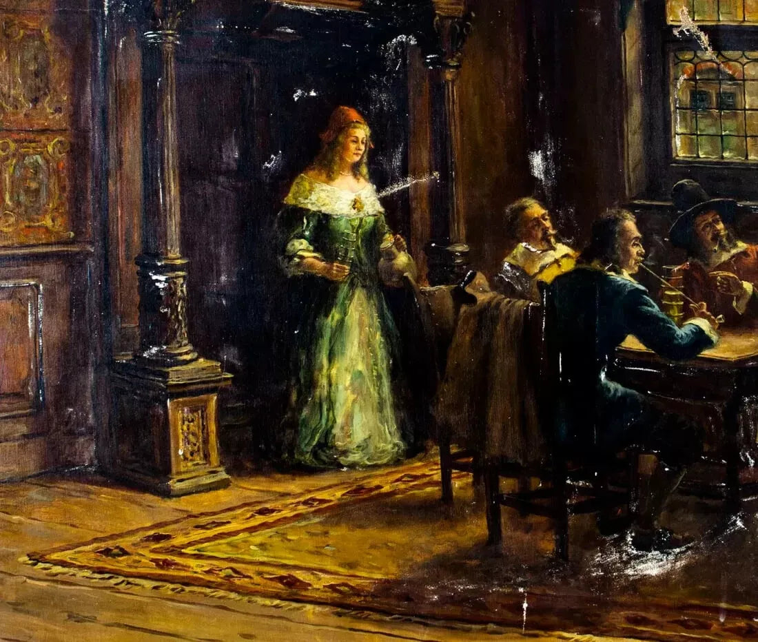 Antique Oil Painting, By Oskar O Urbahn, German, "Interior Scene", 19th ...
