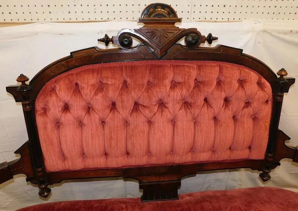 Antique Parlor Set, Victorian Renaissance Revival, 4-Pieces, Walnut ...