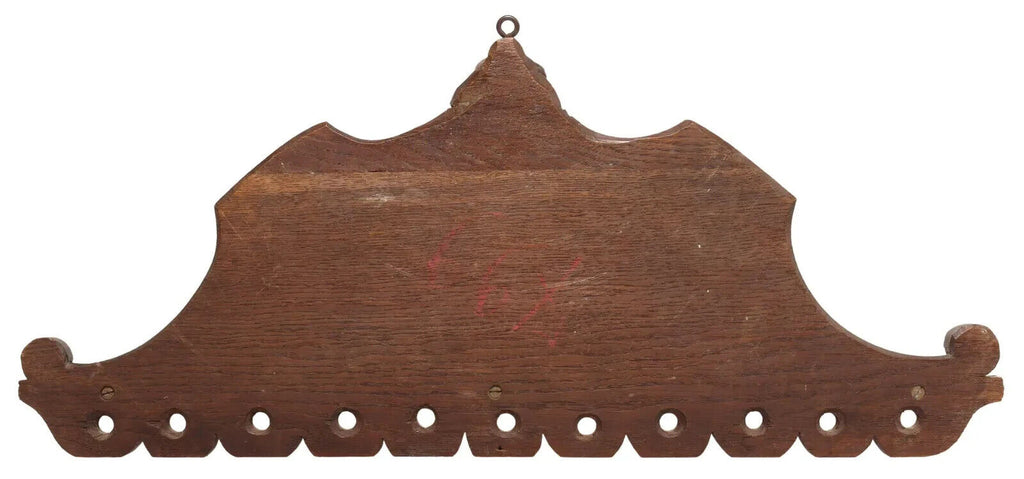 Antique Pipe Rack, Hanging, Carved Oak, Wall-Mounted, Home Decor, early ...