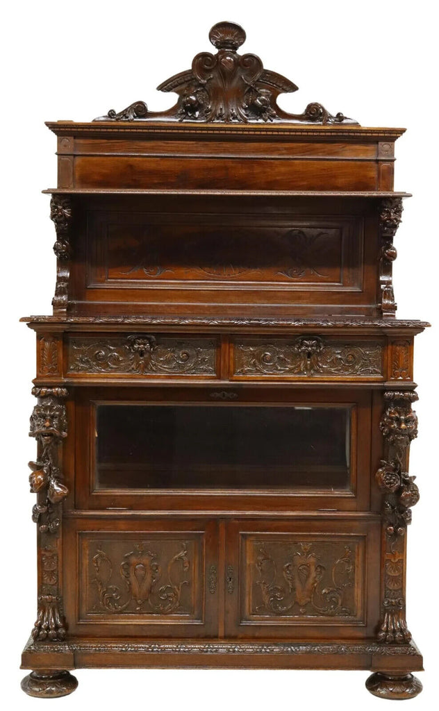 Antique Server, Display Case, Italian Renaissance Revival, Carved, 180 ...