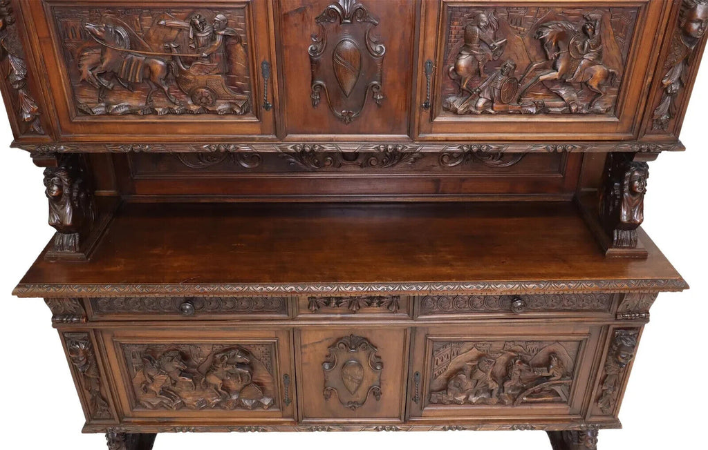 Antique Sideboard, Italian Renaissance Revival, Carved, Figural, Early ...