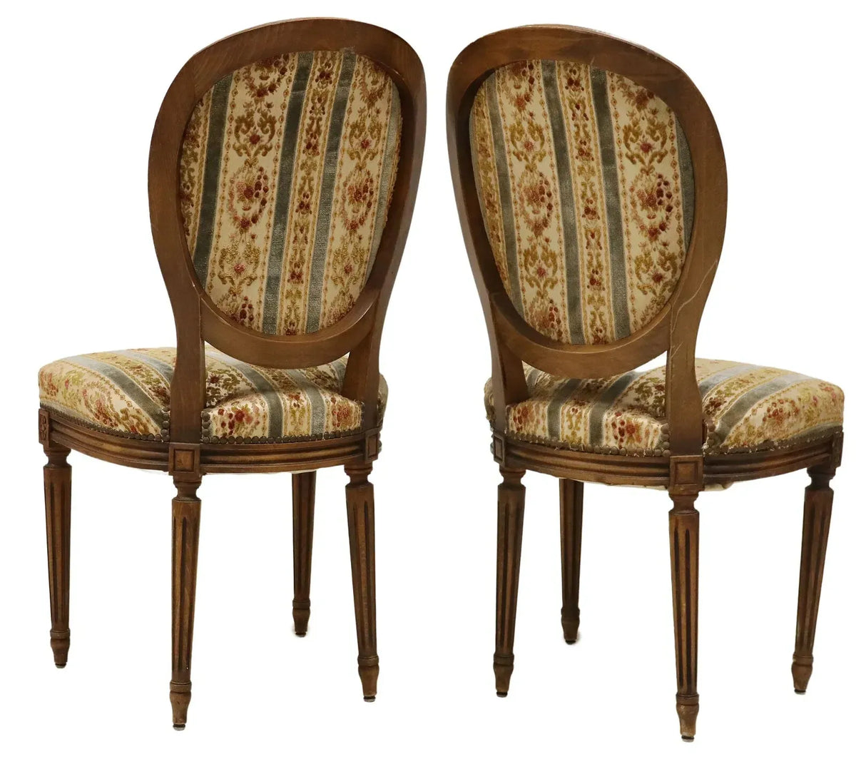 Chairs, Dining (6) Louis XVI Style, Upholstered, Walnut, Oval Medallion ...
