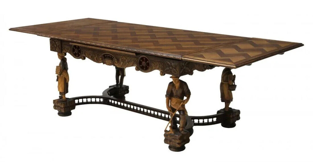 Antique Dining Set, Fren Breton, Sideboard, Table, 6 chairs, Set 0f 8 ...