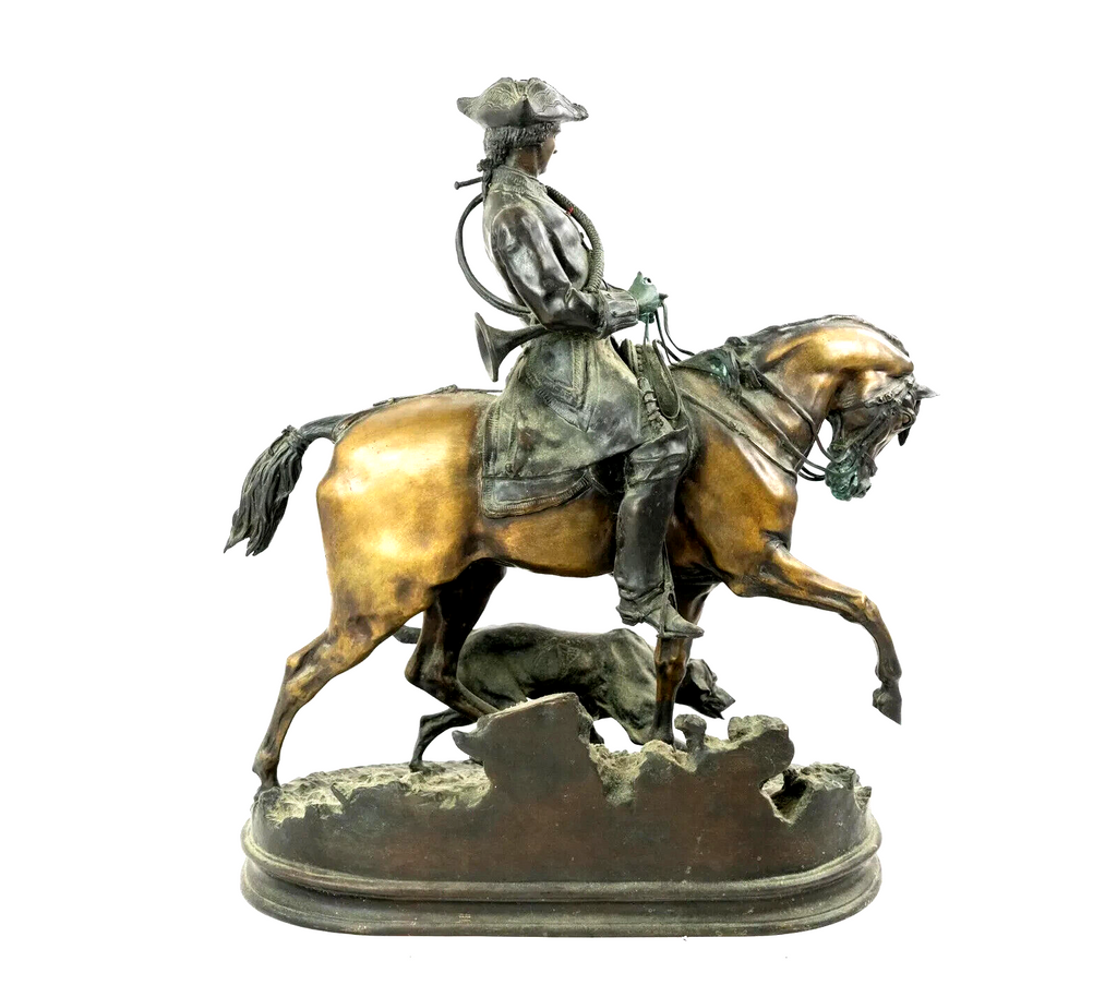 Antique Sculpture, Bronze, Pierre-Jules Mene 'The Huntsman', Statue, 1 ...