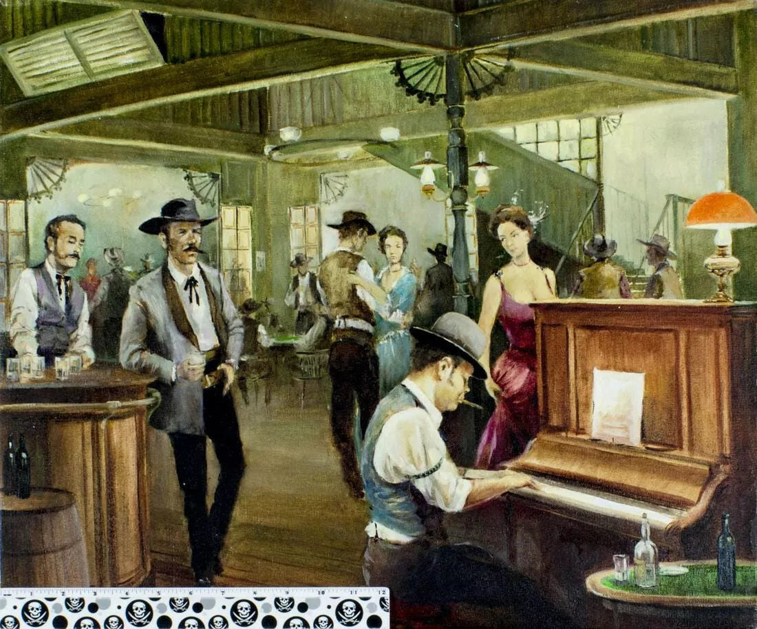 Oil Painting, "Saloon Scene", Joan Albert (Spain,CA,1919-), On Canvas ...
