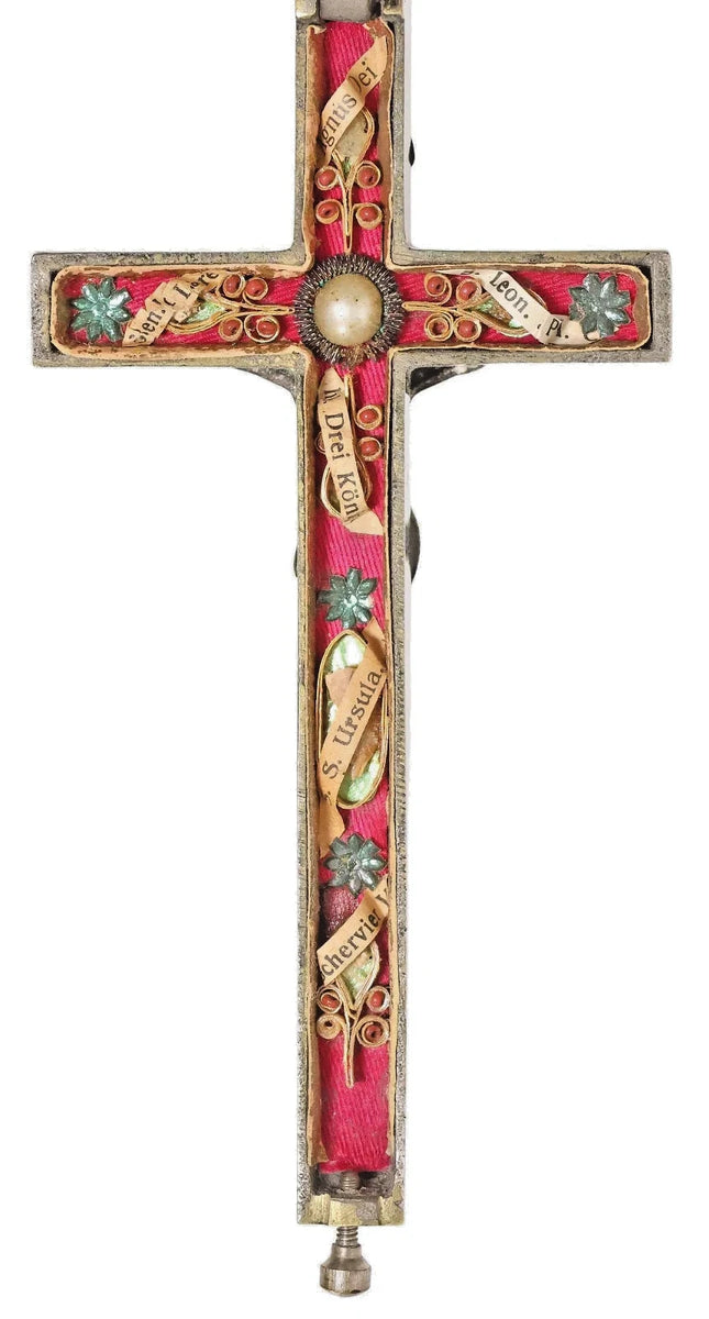 Reliquary Cross, Crucifix, Germa Pectoral W/ 5 Saints & Agnus Dei, W ...