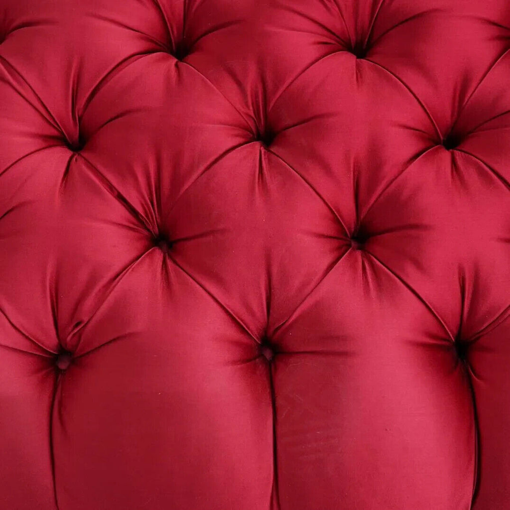 Sofa Lounge, Fainting Gilt Carved, Mid Century, Tufted, Red Silk, C. 1 ...