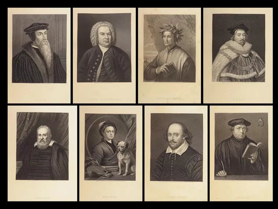 Antique Book of 1870 Imperial Dictionary Science Lit, Portraits. da Vi ...
