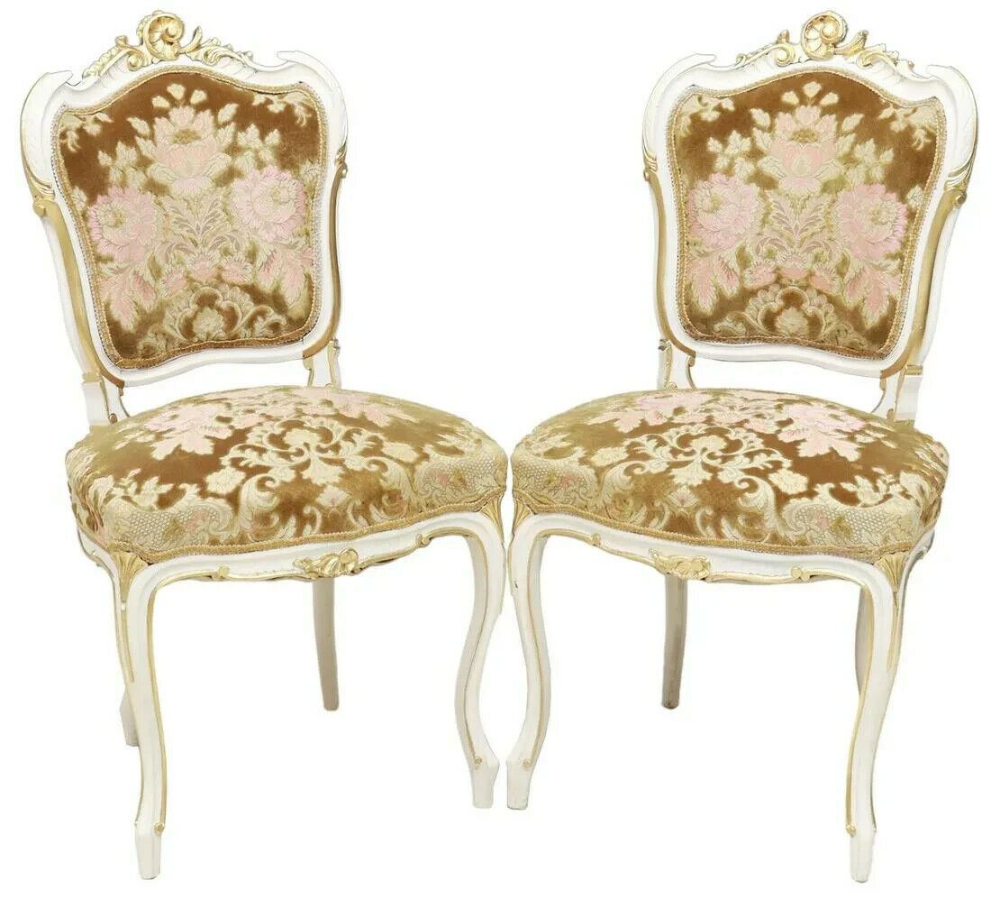 Antique Parlor Set, French, Louis XV Style Parcel Gilt, 7 Piece, Early ...