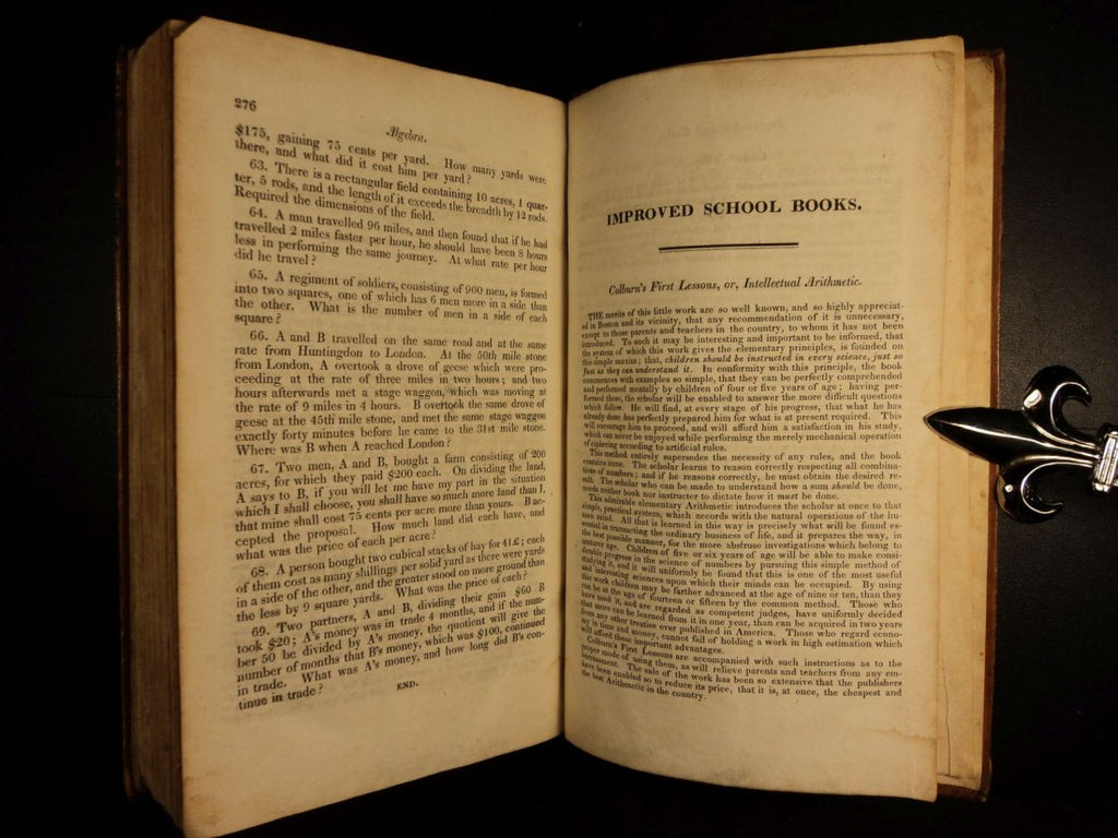 Antique Books, Mathematics, Algebra, 1826 1st ed Introduction to ...