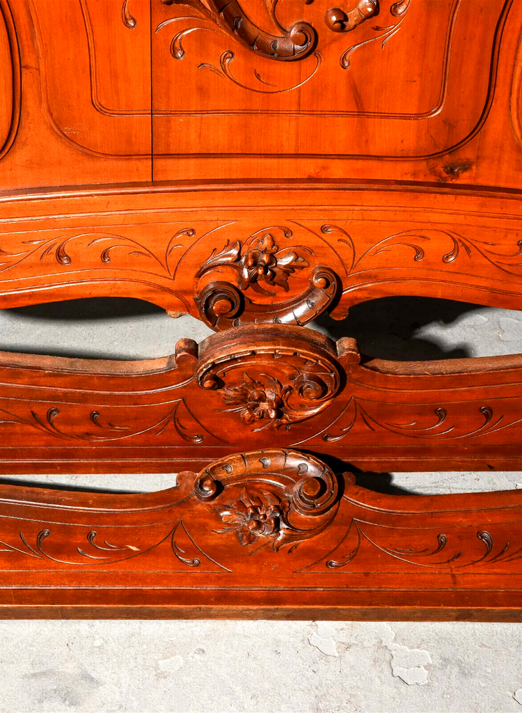 Antique Bed Frame, Louis XV Style Walnut Bed with Rails, 19th C, 1800s ...