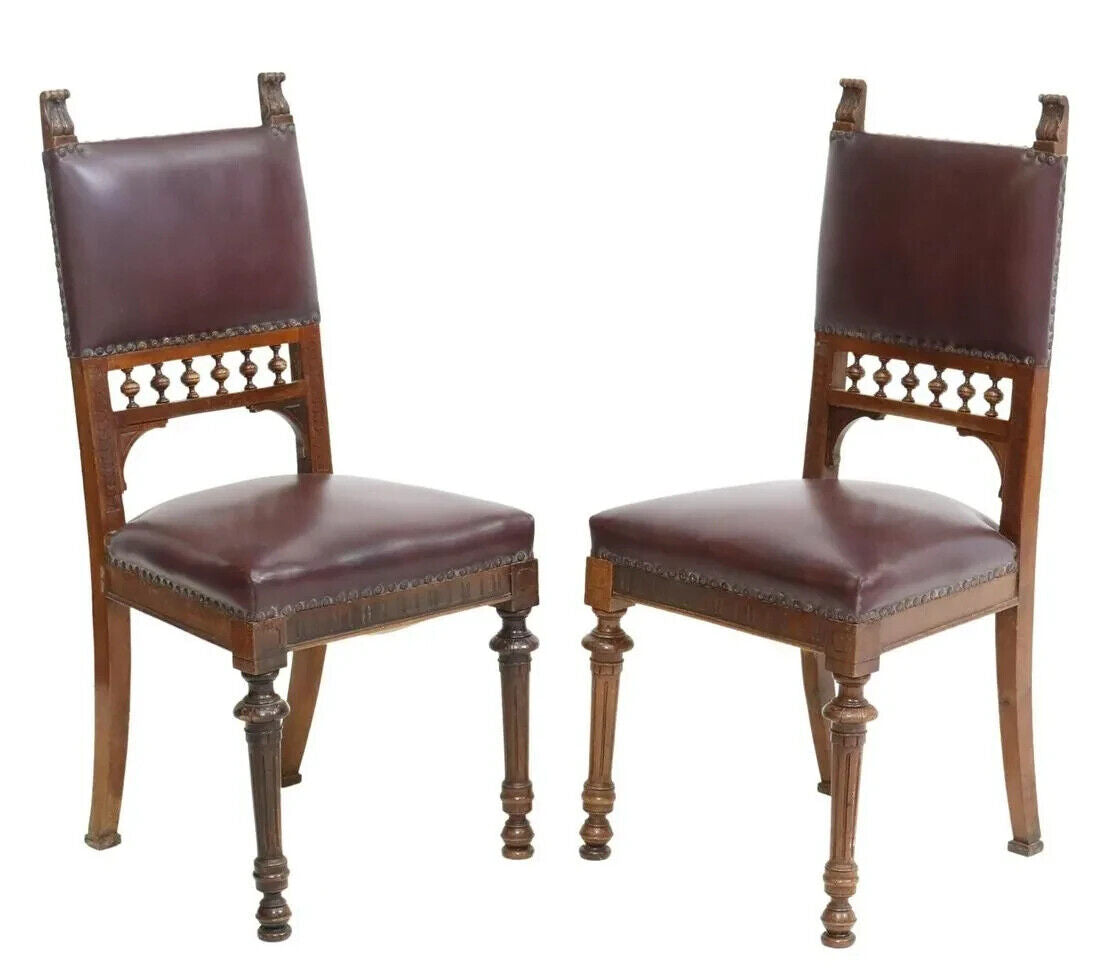 Antique Chairs, Dining, 12, Henri II Style Carved Walnut, Foliate ...