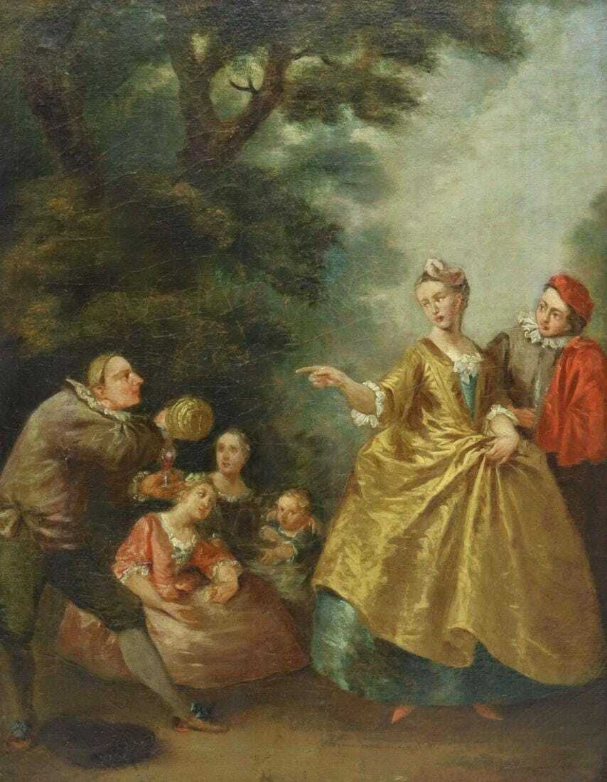 Beautiful Antique Oil Painting, Rococo Style, French School, Fete ...