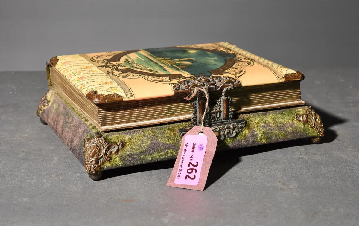 Antique Photo Album, Victorian Musical, Brass Bound, Circa 1880's, 19th ...