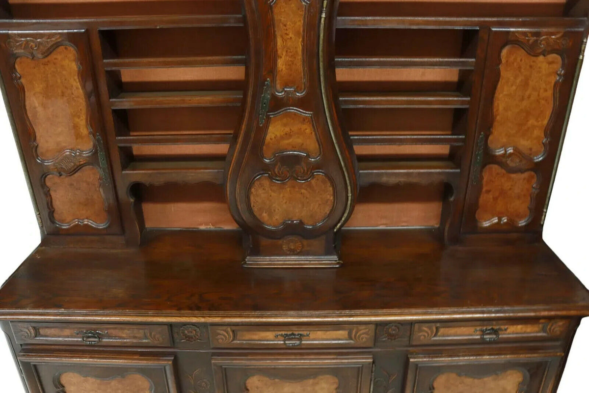 Antique Vaisselier / Sideboard, Clock French Louis XV Style. Oak ...