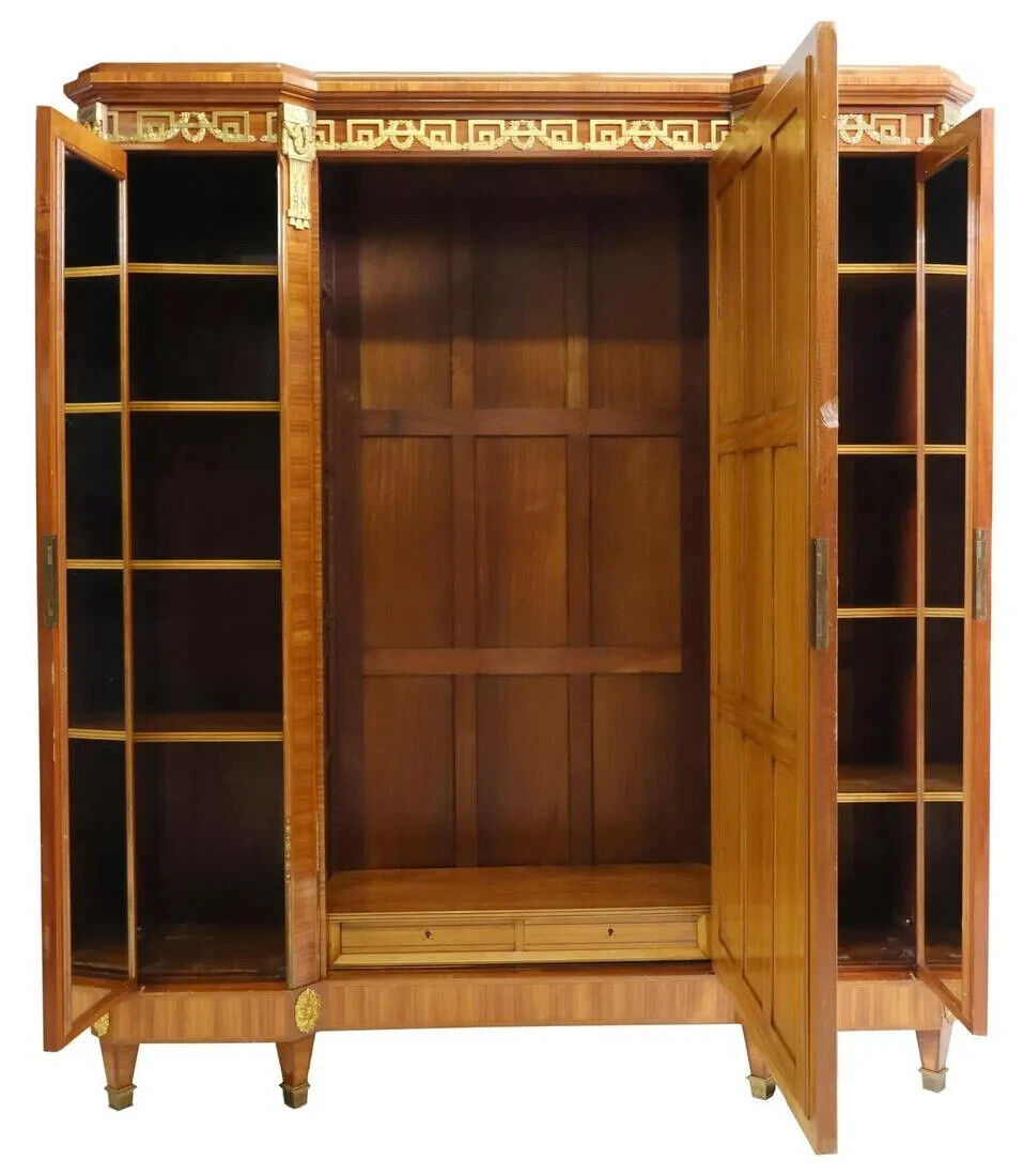 Antique Armoire, Triple, French Louis XVI Style Ormolu-Mounted, early ...