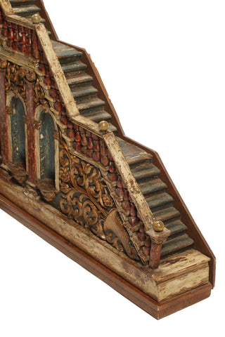 Antique Architectural Model, Italiante Carved & Polychrome Wood, Home ...