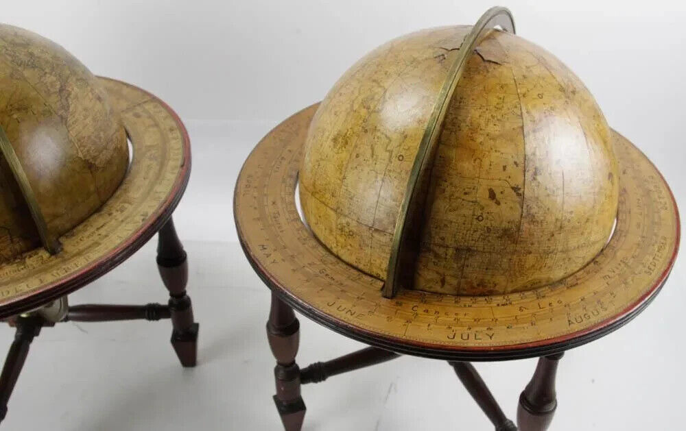 Antique Celestial Globes, British, 12-Inch, Terrestrial, Pair, Early ...