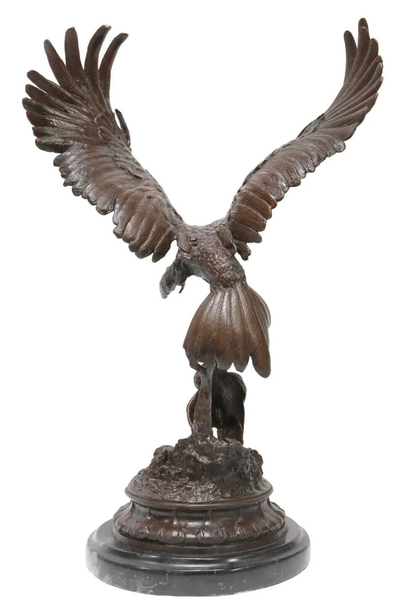 Antique Statue, Bronze Falcon, After Jules Moigniez (D.1894) , 25"H ...