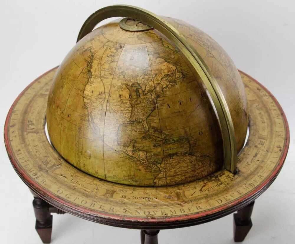 Antique Celestial Globes, British, 12-Inch, Terrestrial, Pair, Early ...