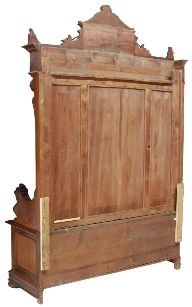 Antique Hall Bench, Italian Renaissance Revival Walnut, Carved, Masks ...