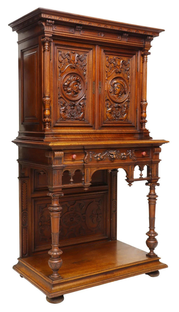 Antique Cupboard, Credence, French, Verot Henri II Style, Oak, Carved ...