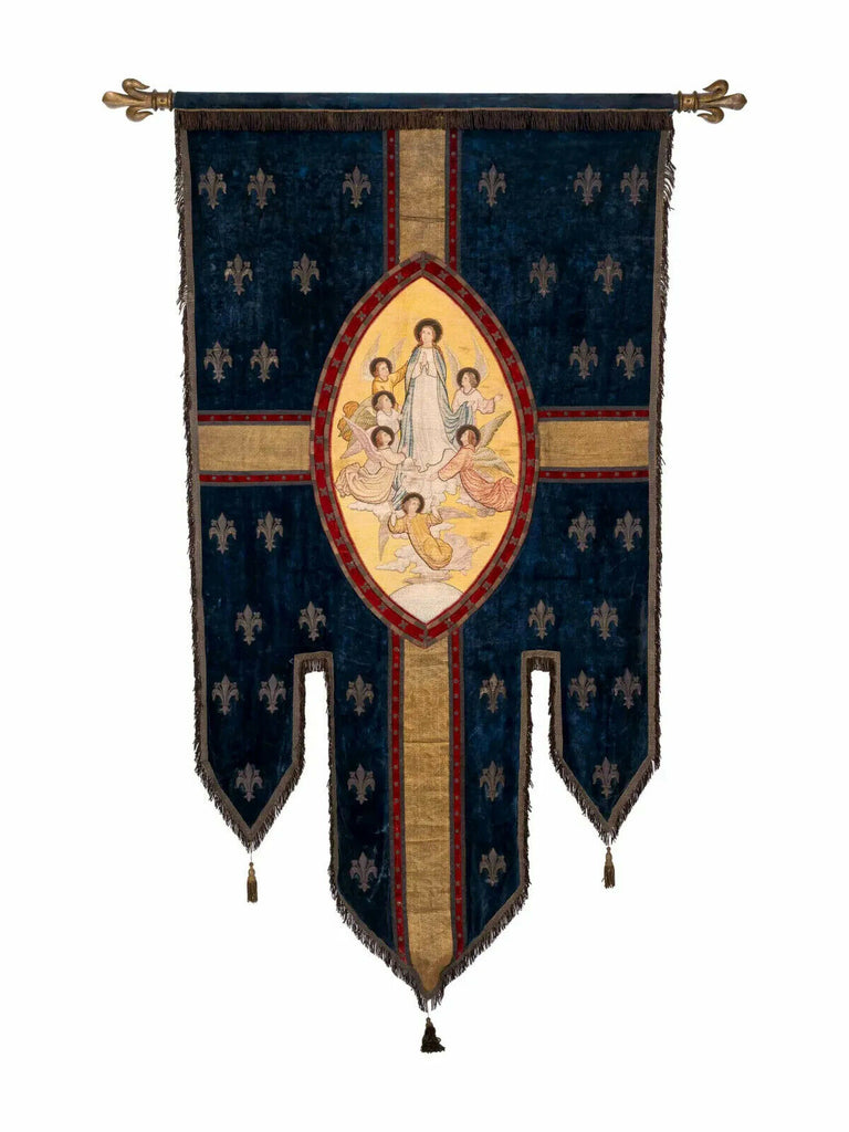 Antique Banner, French Metallic Thread Embroidered, Brussels, Wall ...