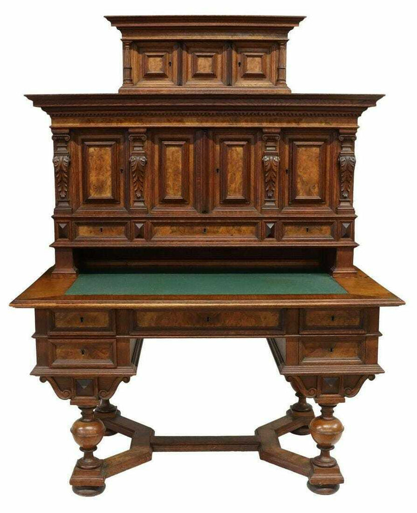 Antique Desk, Burled Walnut Fine Continental, Writing Desk,1800s ...