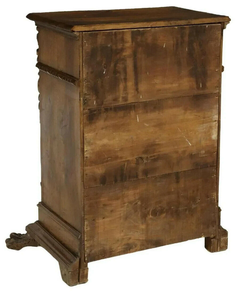Cabinet, Italian Renaissance Revival Carved Walnut, Drawers, Shelf ...
