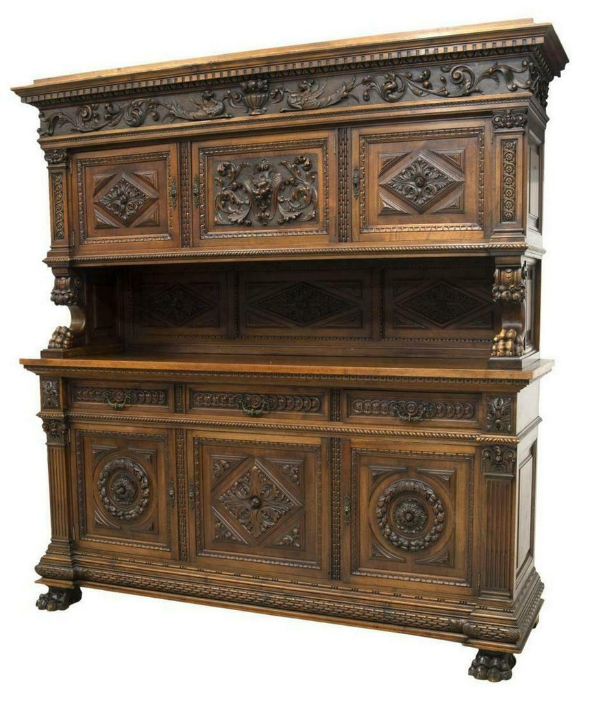 Antique Sideboard, Italian, Renaissance Revival, Stunning, Wood Carved ...