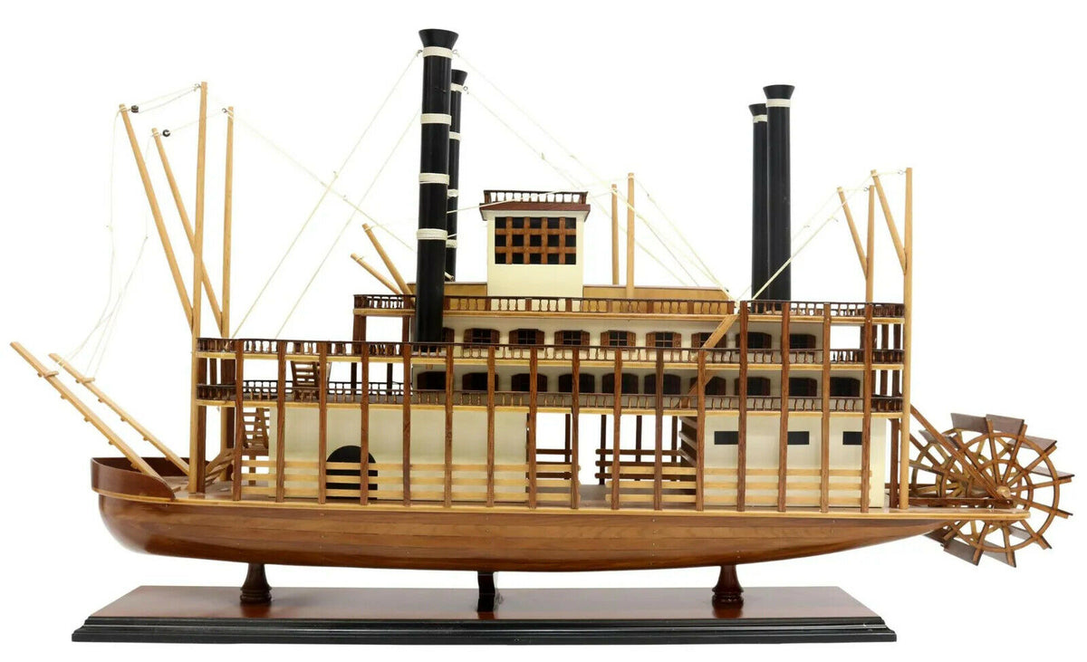 Model Ship, Steamship,Large Rotating Paddlewheel, Wooden Stages, Unique ...