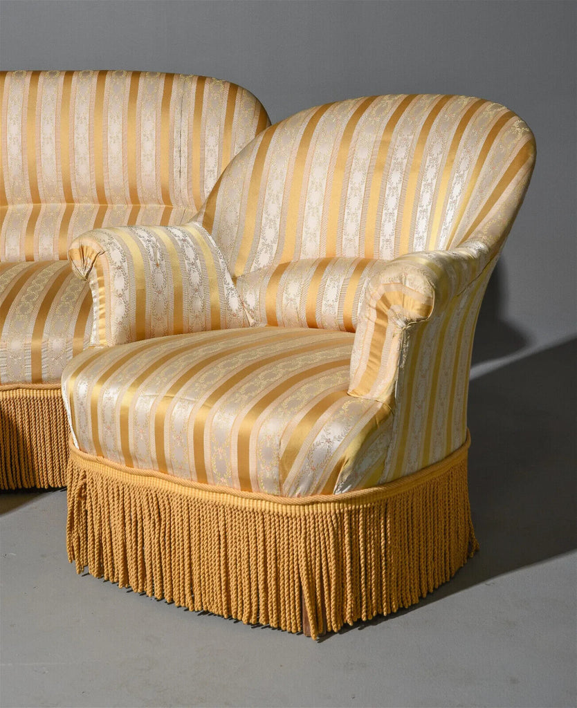 Parlor Set, Vintage, Napoleon III Style Crapeau Settee, 2 Chairs ...