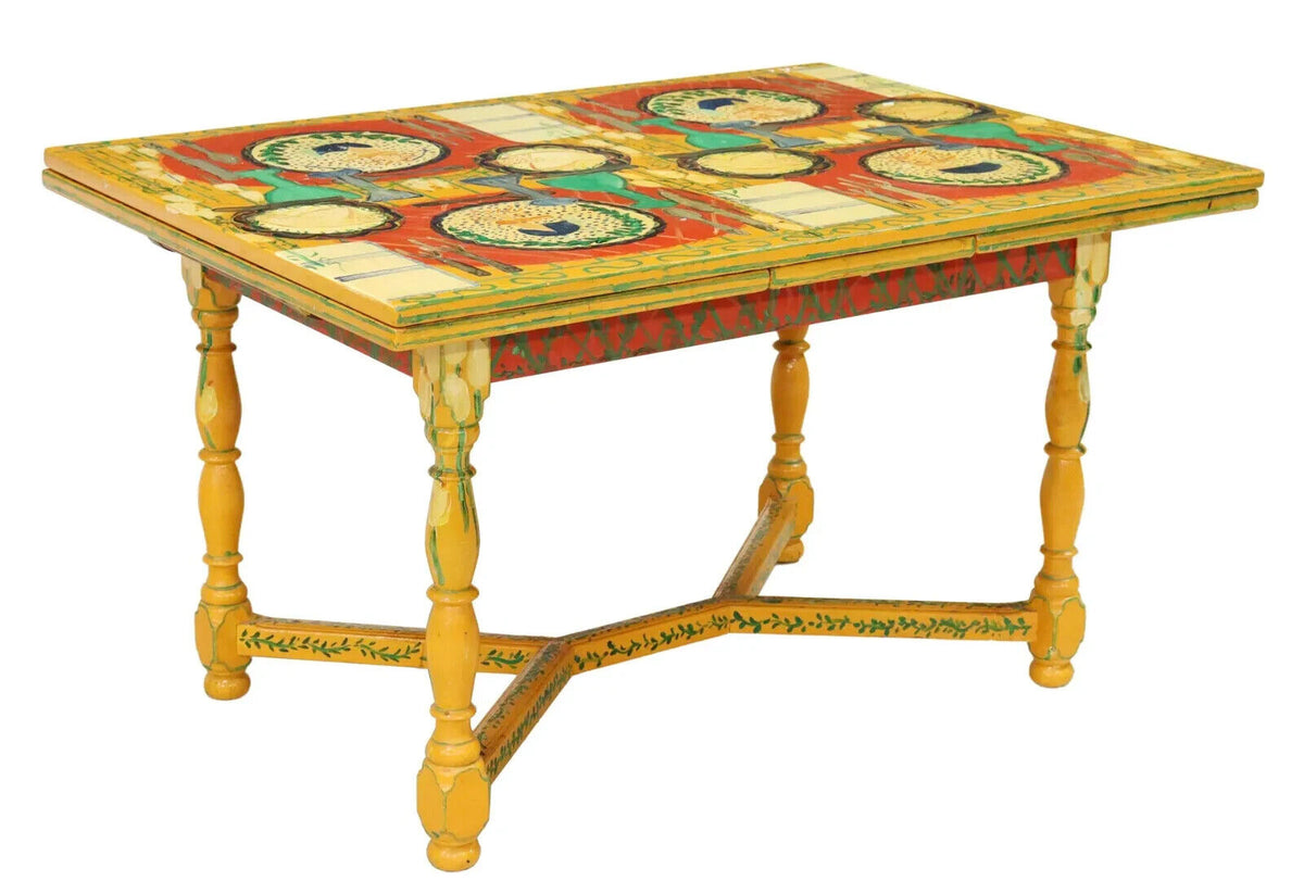 Sideboard, Baker, Table, Draw Leaf, 4 Arm Chairs, Artist Paint ...